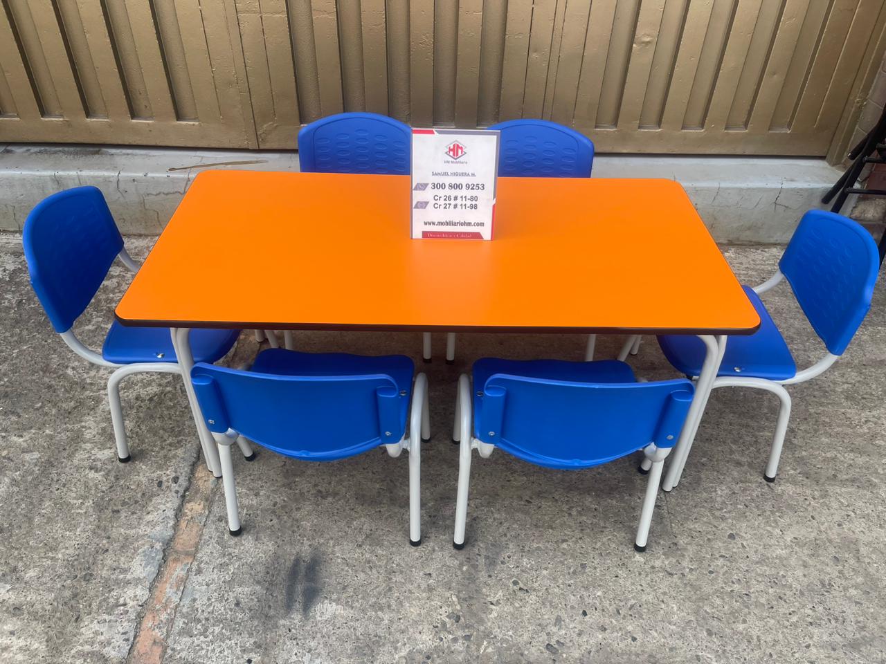 MESA DE TRABAJO PREESCOLAR 6 PUESTOS – HM MOBILIARIO