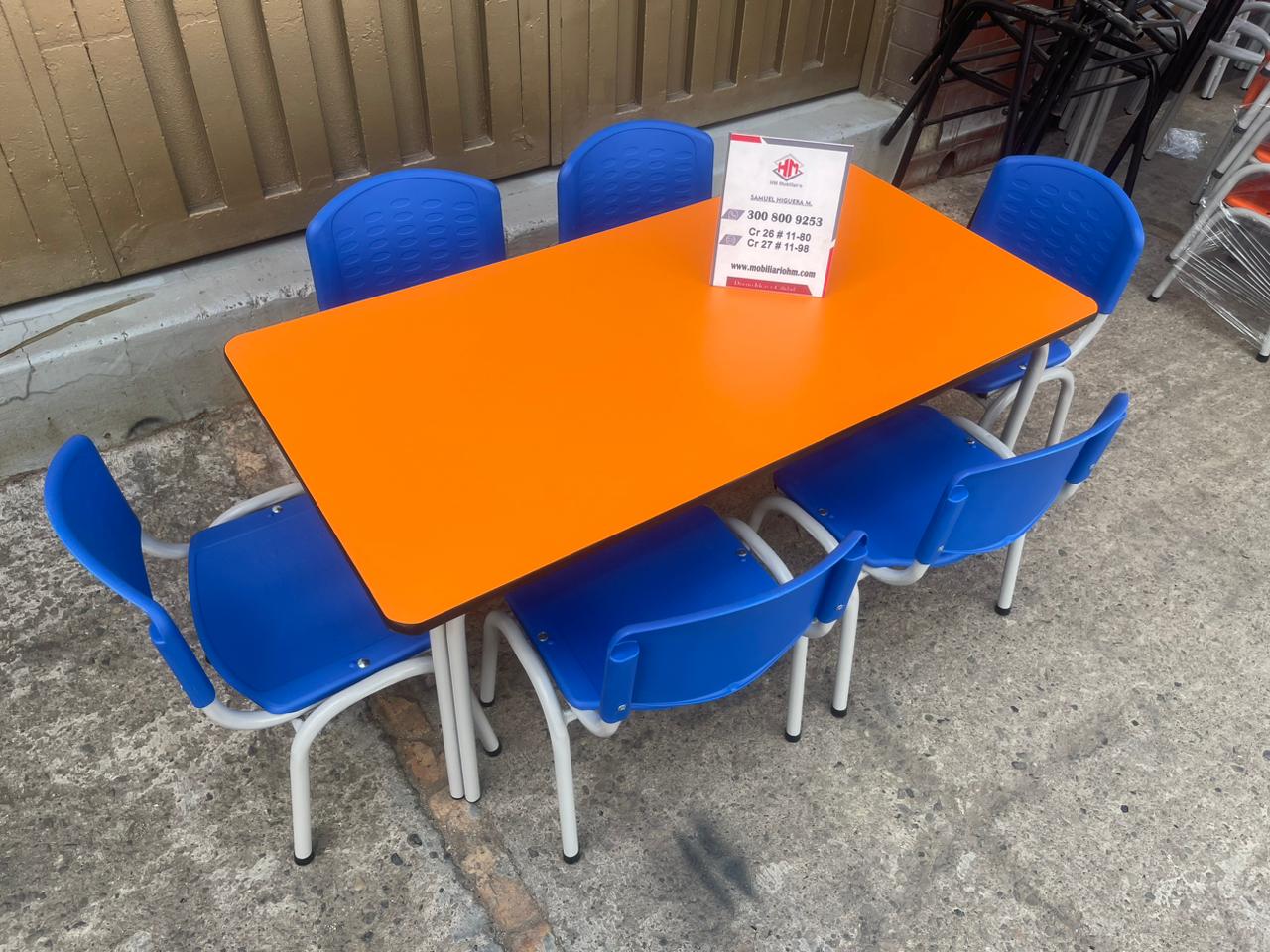 MESA DE TRABAJO PREESCOLAR 6 PUESTOS – HM MOBILIARIO